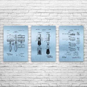 Shaving Razor Posters Set of 3, Shaving Gift, Safety Razor Art, Beard ...