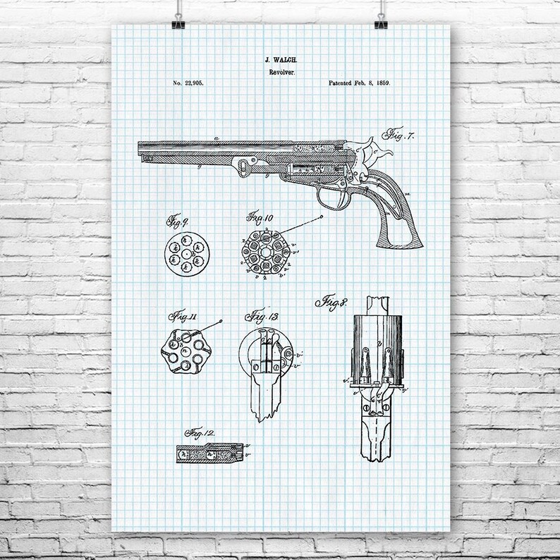 Old West Revolver Poster Print Western Decor Gun Collector | Etsy