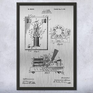 Framed Circuit Breaker Wall Art Print, Electrician Gift, Circuit ...