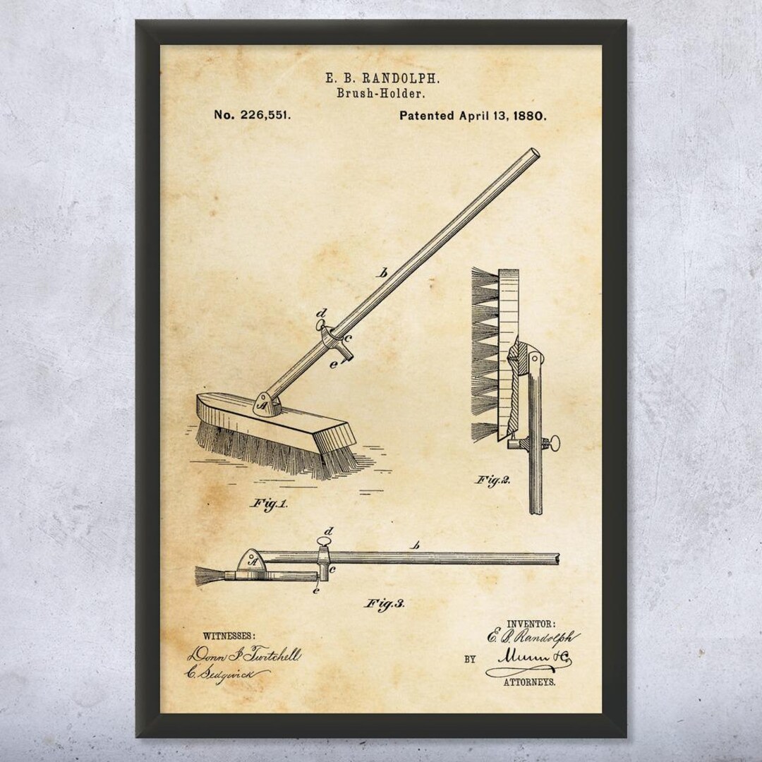 Push Broom Patent Art Print: Broom Closet Art, Grounds Keeper - Etsy