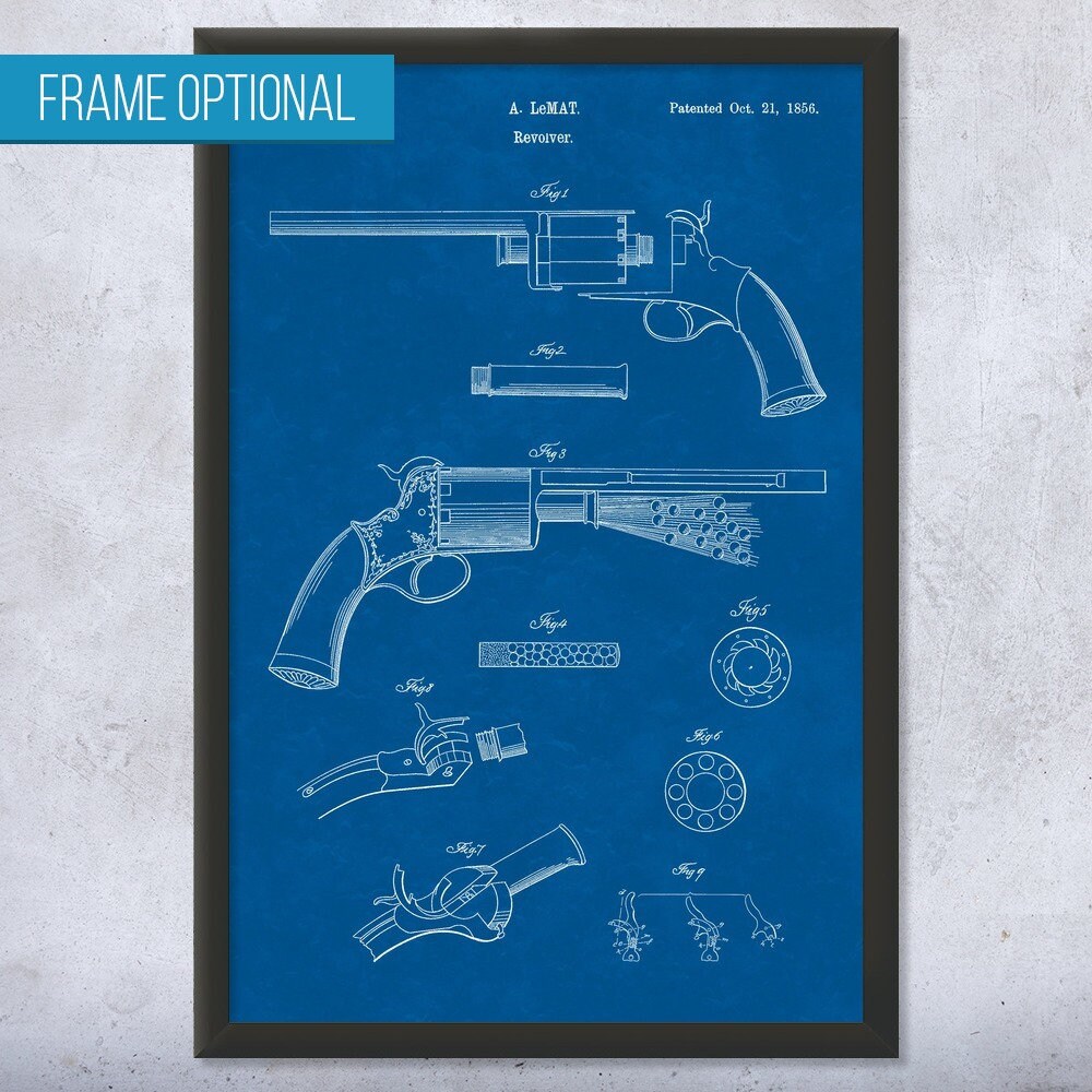Lemat Revolver Poster Print Gun Collector Gift Vintage | Etsy