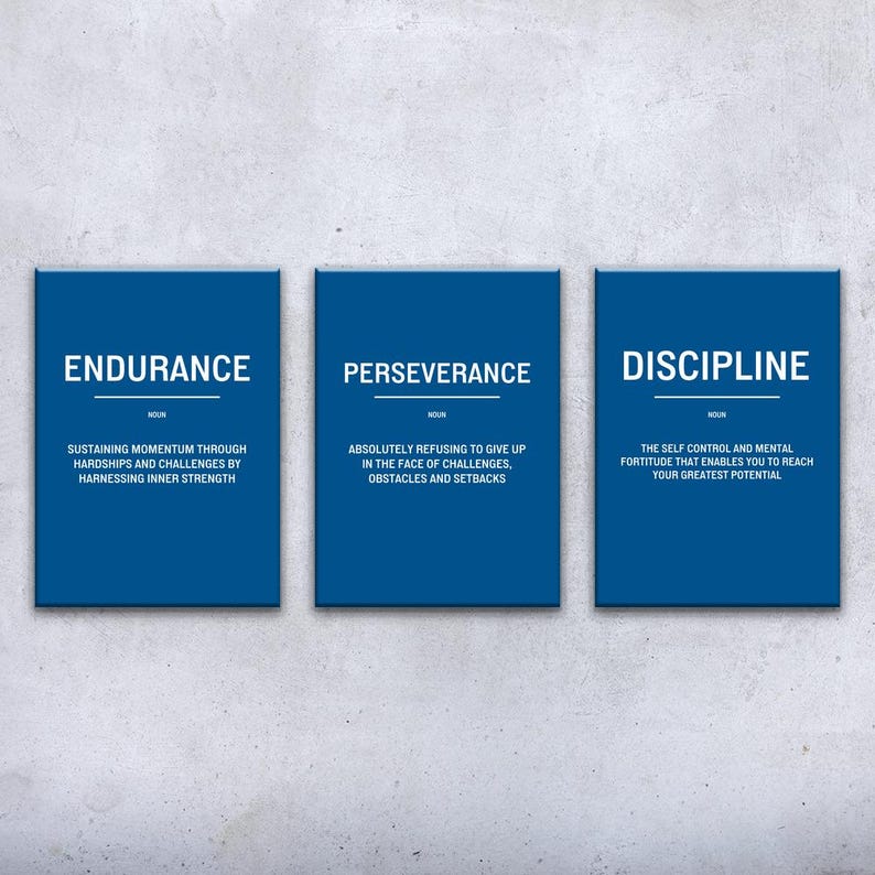 Endurance Motivational Prints Set of 3: Motivational Posters ...