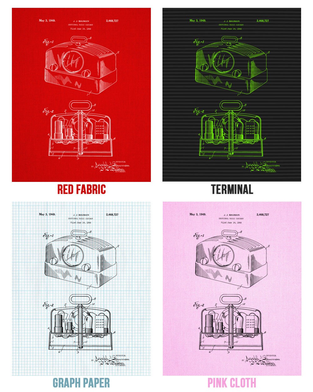 Radio Poster Print Radio Blueprint Radio Station Art DJ | Etsy