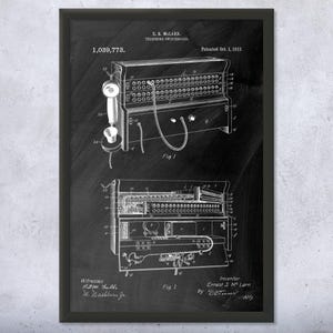 Telephone Switchboard Patent Wall Art | Poster, Canvas or Framed ...