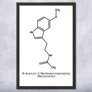 Melatonin Molecule Wall Art | Poster, Canvas or Framed | Neurochemistry ...