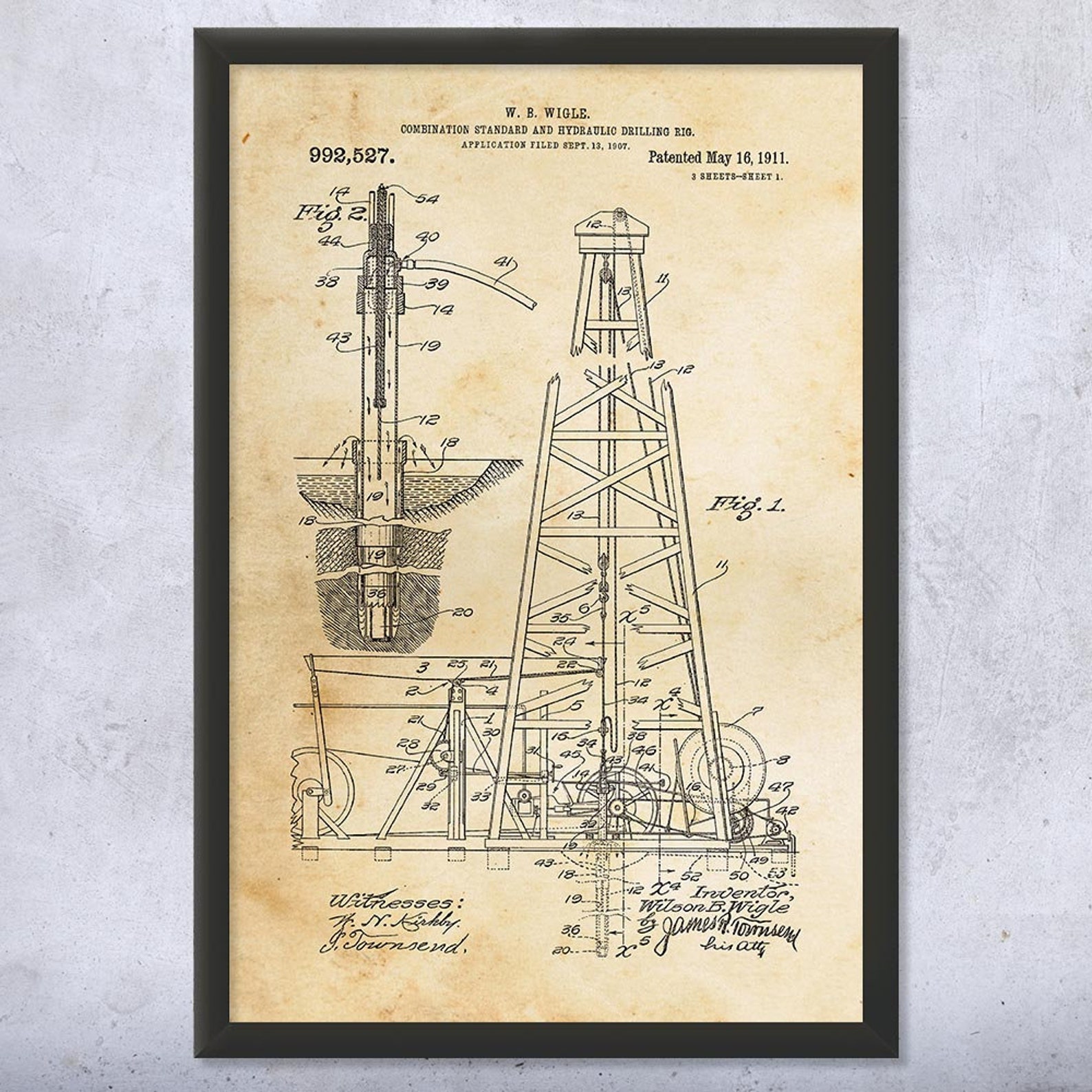 Framed Oil Drilling Rig Wall Art Print Rig Worker Roughneck - Etsy