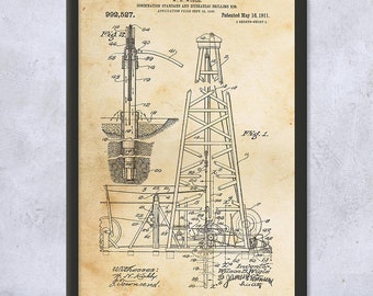 Oil Rig Framed Art - Etsy