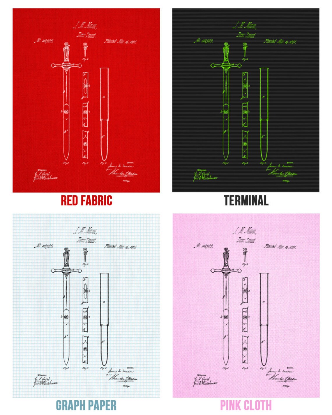 Dress Sword Poster Print Medieval Art Sword Blueprint - Etsy