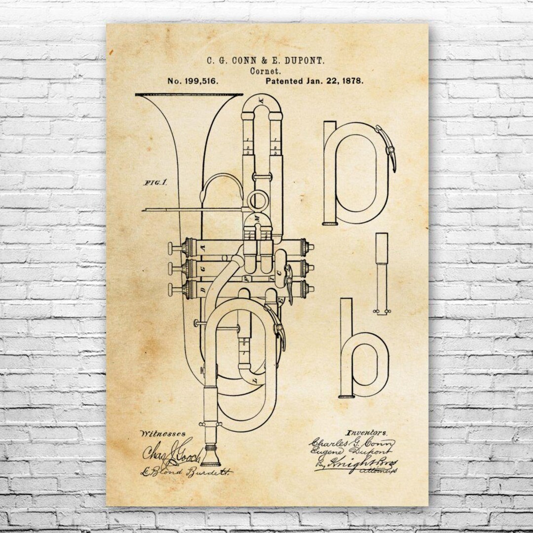 Cornet Poster Print, Jazz Fan Gift, Cornet Wall Art, Cornet Player Gift ...