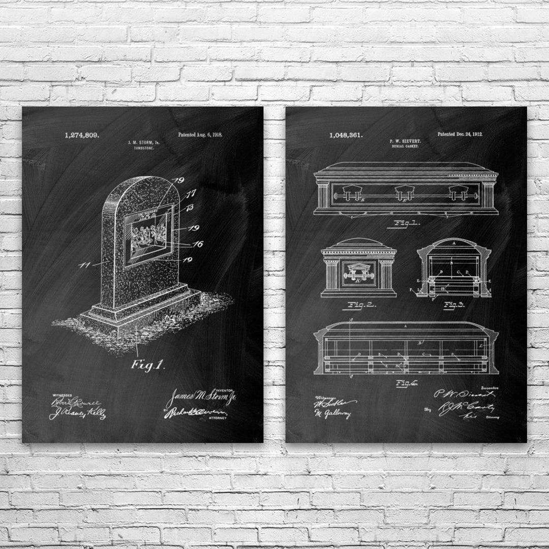 Funeral Home Patent Wall Art Set of 2 | Poster, Canvas or Framed ...