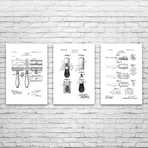 Shaving Razor Posters Set of 3, Shaving Gift, Safety Razor Art, Beard ...
