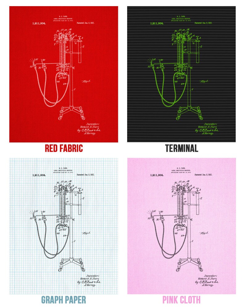 Anesthesia Machine Poster Print Med School Art Surgeon Gift - Etsy