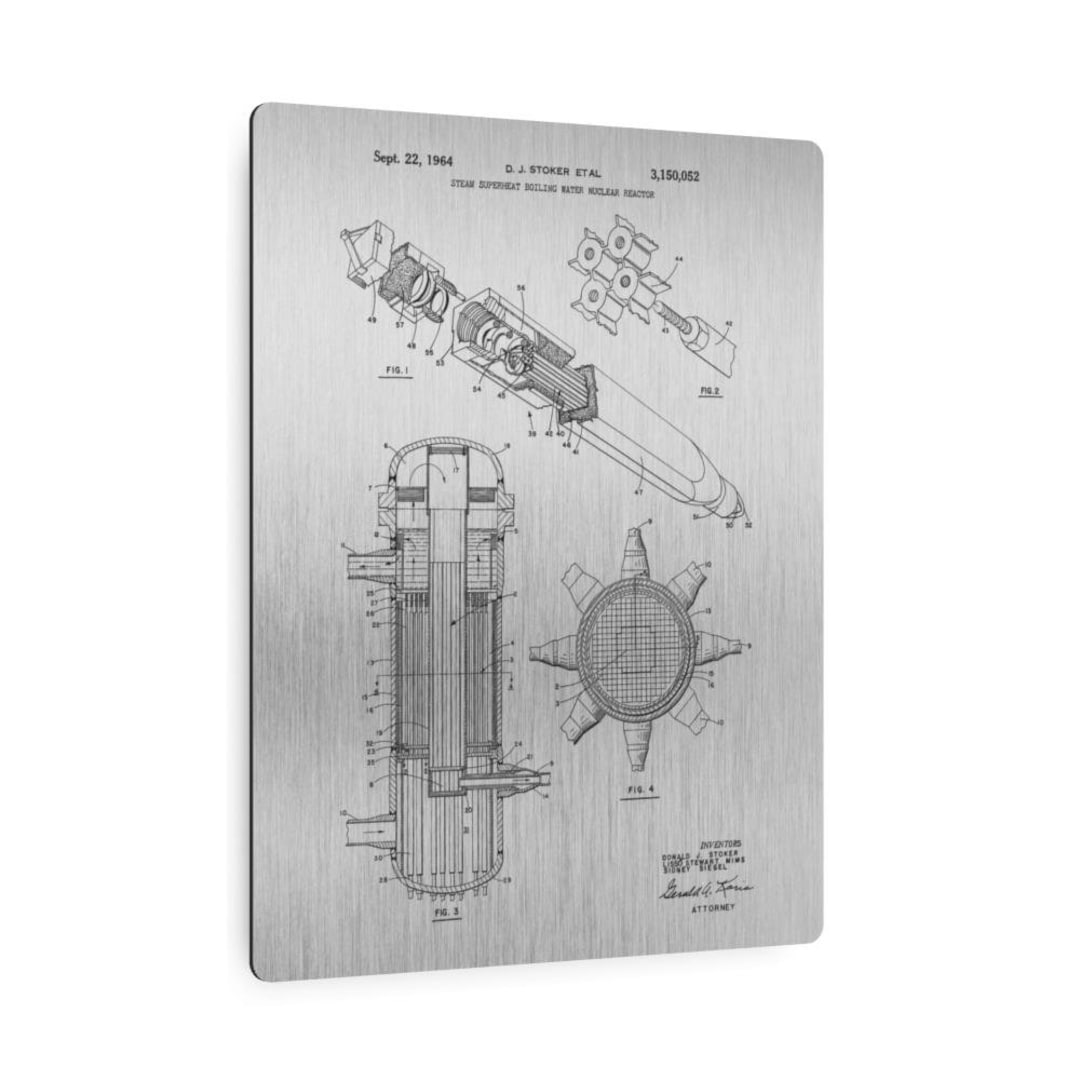 Superheated Steam Nuclear Reactor Patent Metal Print, Power Plant ...