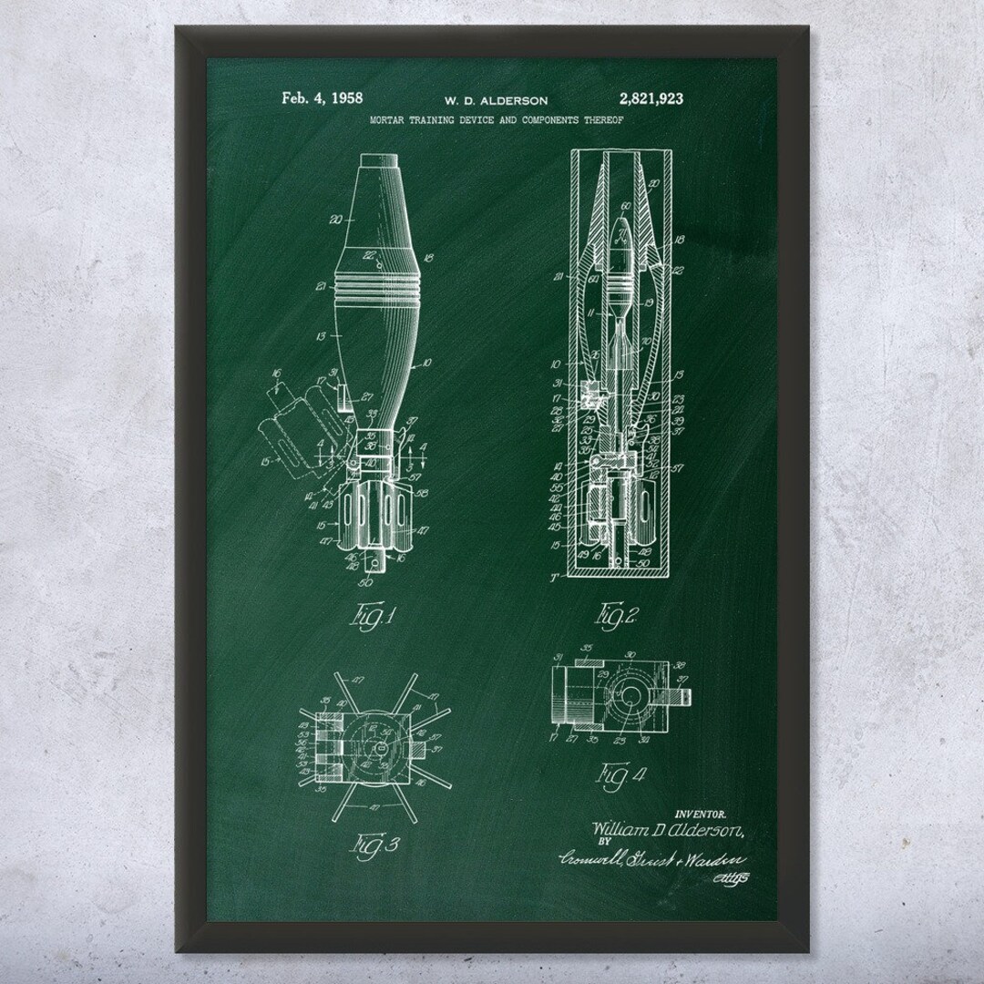 Framed Mortar Shell Wall Art Print, Munitions Technician, Soldier Gift ...
