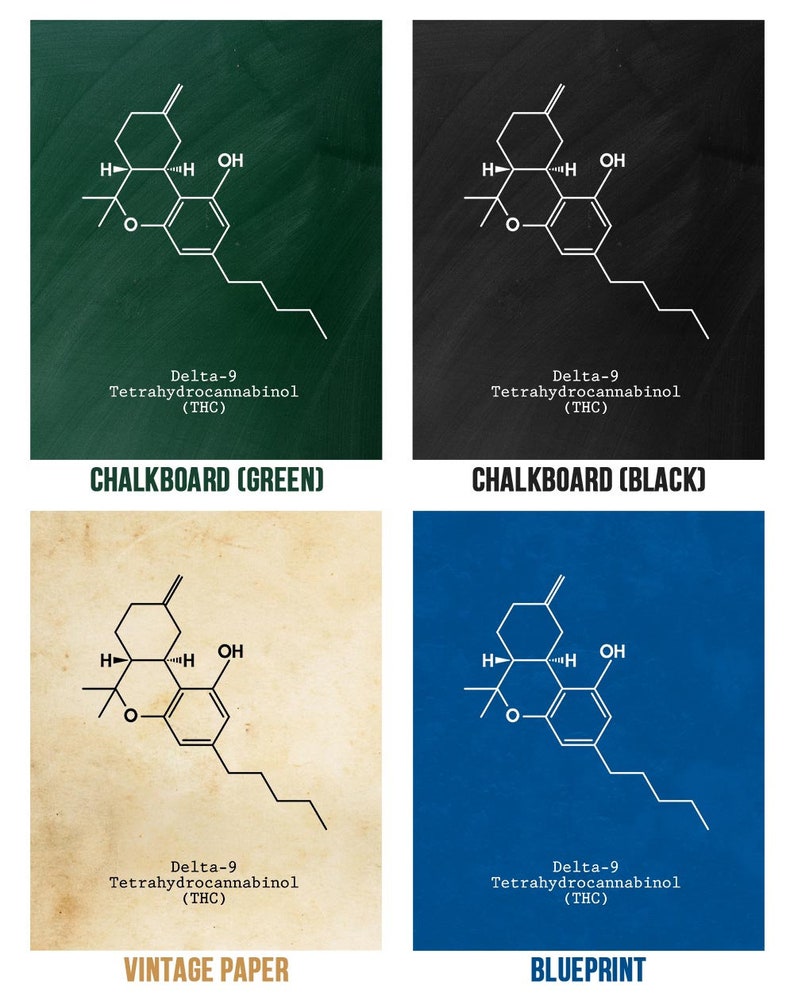THC Molecule Poster Print Cannabis Art Stoner Gifts Weed - Etsy