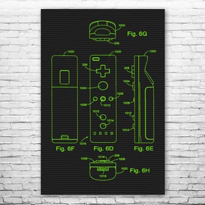 Video Game Controller Poster Print, Gaming Gift, Blueprint, Gaming Art ...