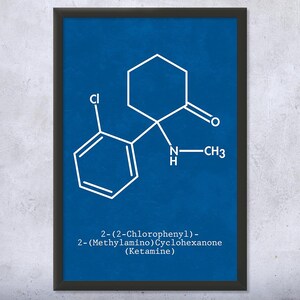 Ketamine Molecule Wall Art | Poster, Canvas or Framed | Veterinarian ...