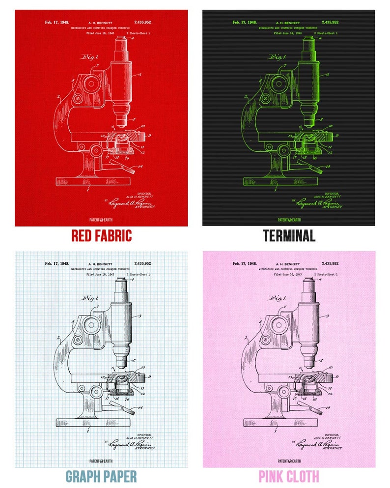 Framed Microscope Wall Art Print Microbiologist Gift Science - Etsy