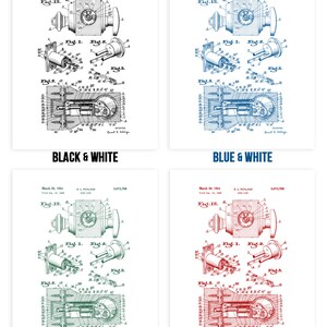 Lock Patent Posters Set of 6 Locksmith Gift Lock Blueprint - Etsy