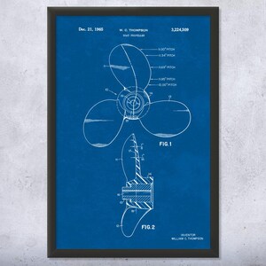 Boat Propeller Patent Wall Art | Poster, Canvas or Framed | Boating ...