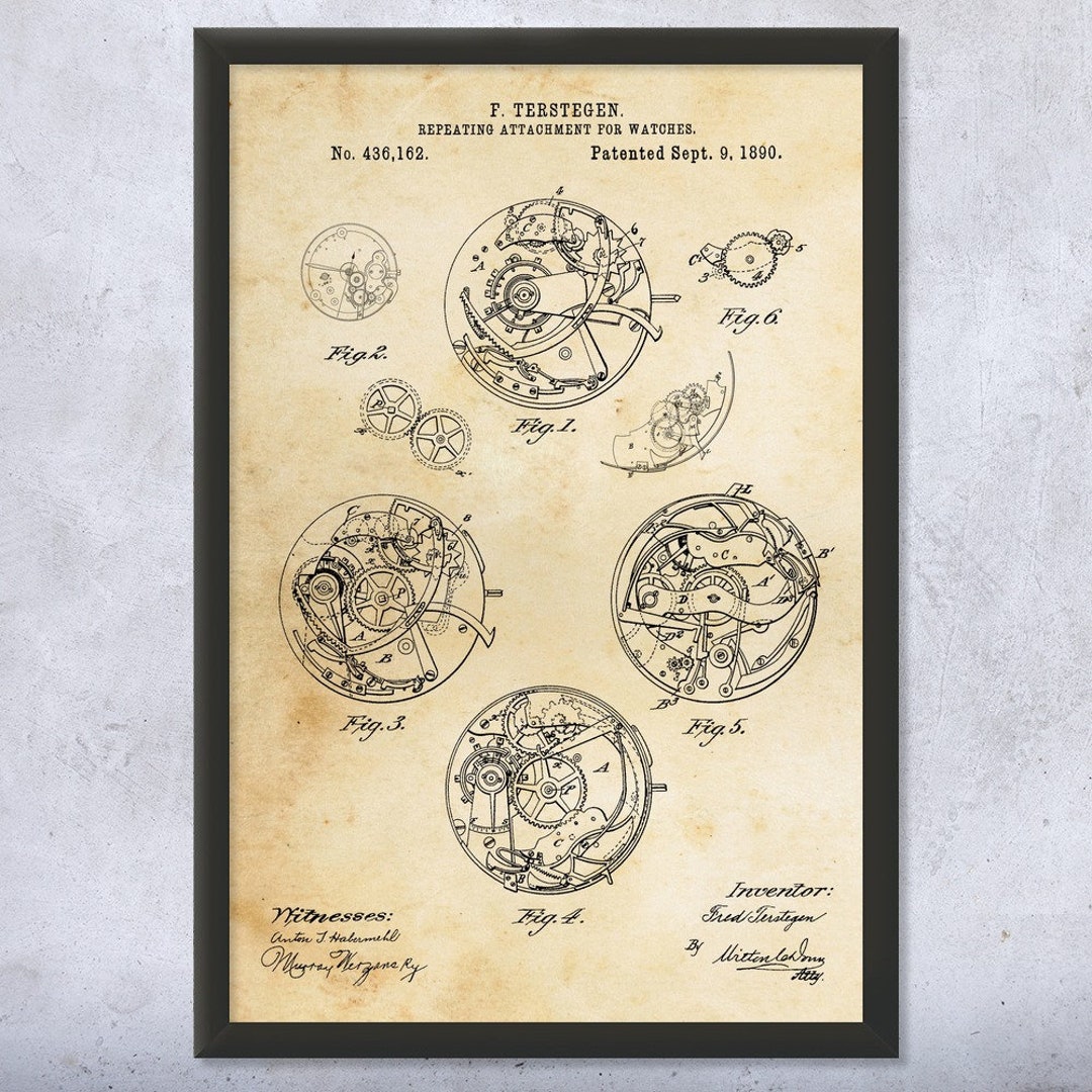 Framed Watch Repeating Mechanism Wall Art Print, Watchmaker Gift ...