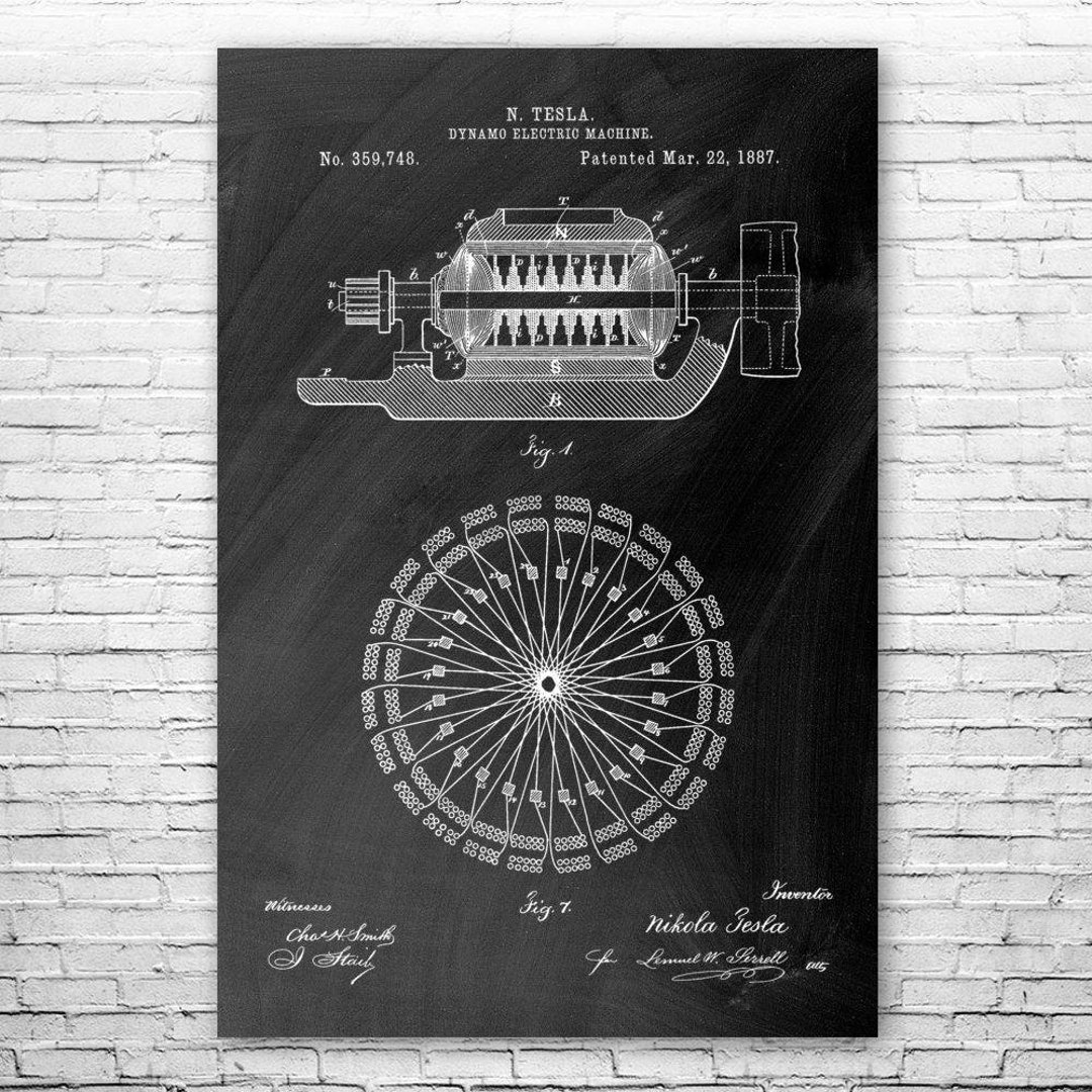 Nikola Tesla Dynamo Electric Machine Poster Print, Classroom Art ...