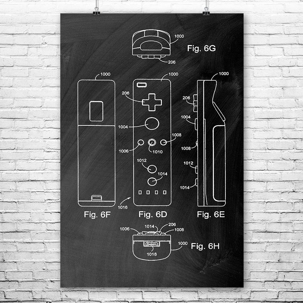 Video Game Controller Poster Print Gaming Gift Blueprint - Etsy
