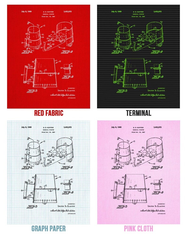 Charcoal Chimney Starter Poster Print Bbq Gift Grill Master - Etsy