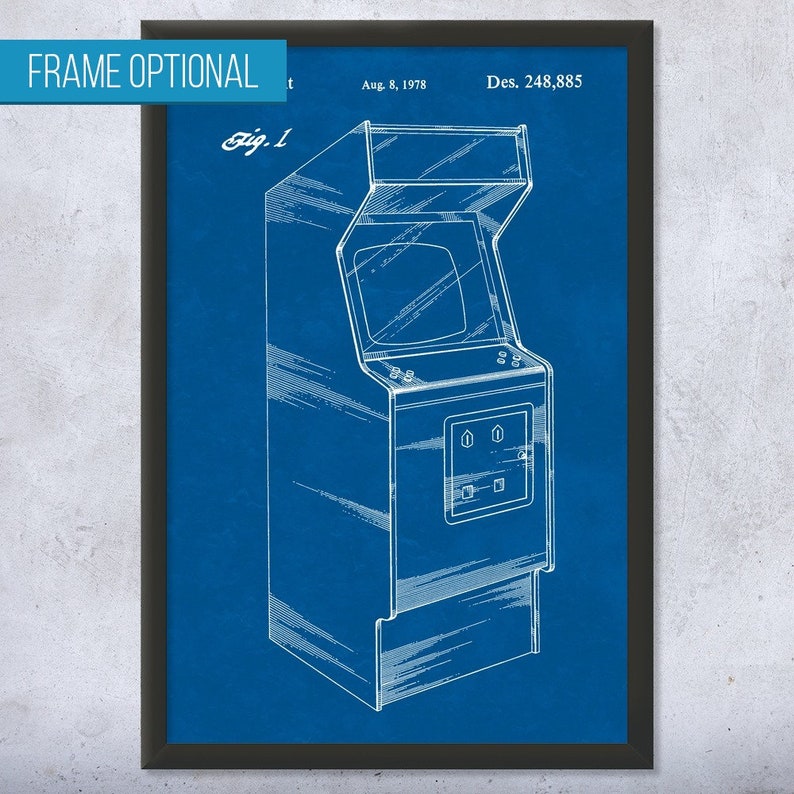 Arcade Video Game Cabinet Poster Print Arcade Blueprint - Etsy
