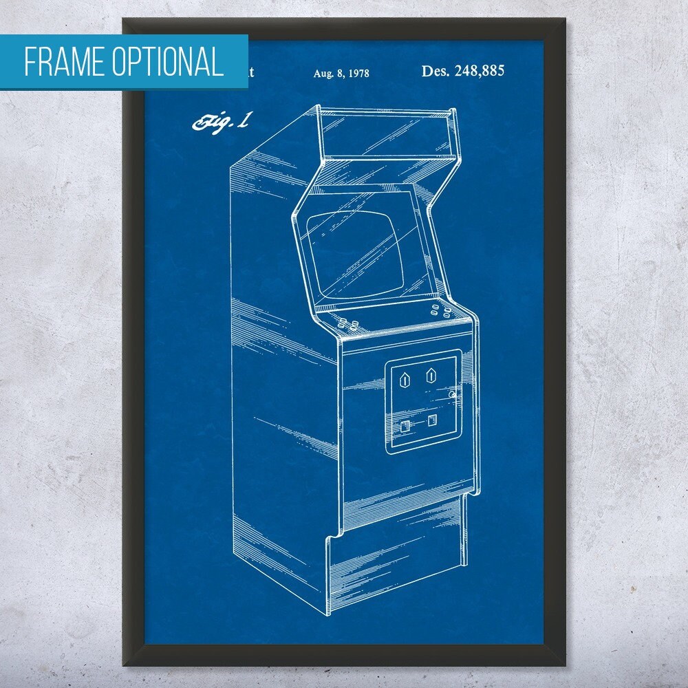 Arcade Video Game Cabinet Poster Print Arcade Blueprint - Etsy