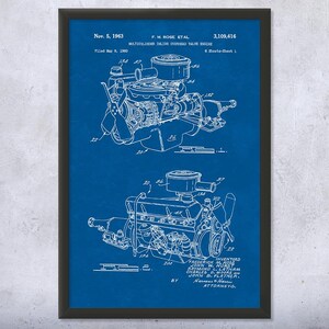 Slant Six Engine Patent Wall Art | Poster, Canvas or Framed | Mechanic ...
