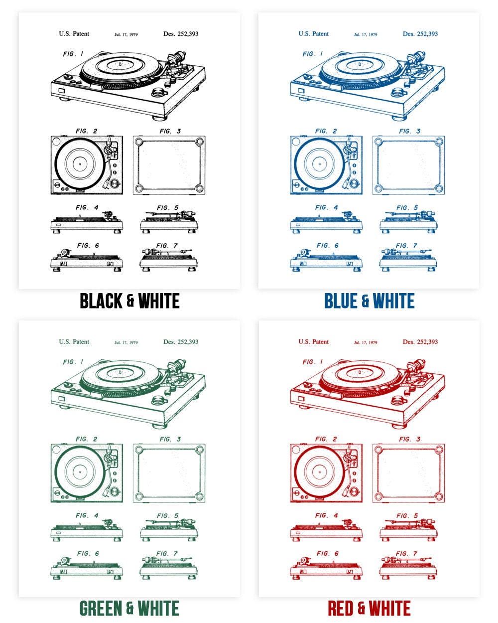 Turntable Record Player Poster Print DJ Gifts Recording | Etsy