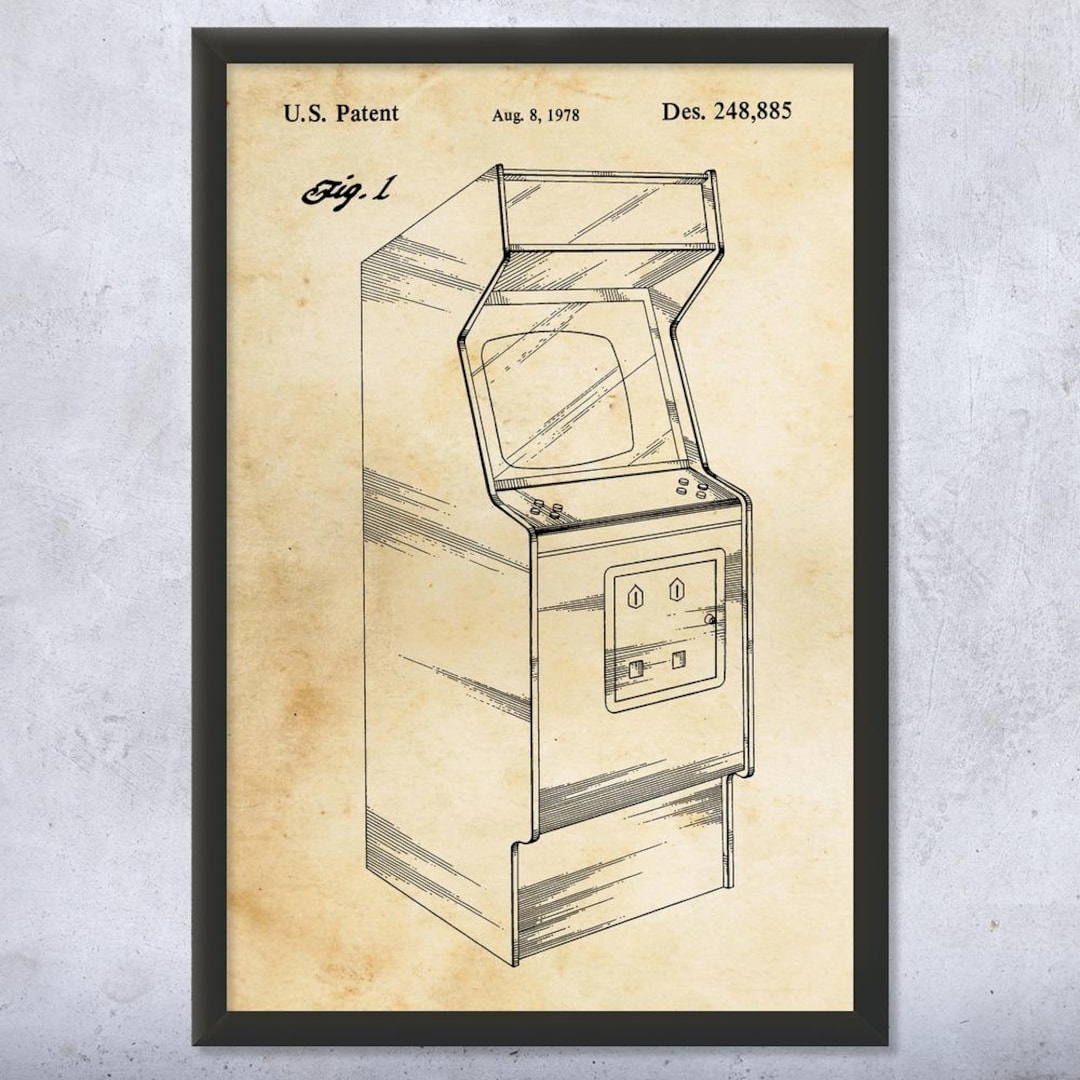 Arcade Video Game Patent Wall Art | Poster, Canvas or Framed | Arcade ...