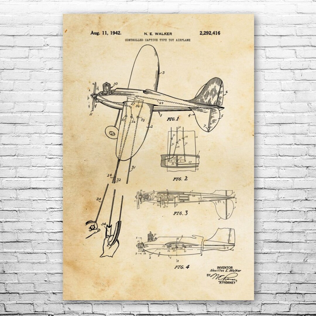 Toy Airplane Poster Print, Pilot Gift, Toy Collector Gift, Hobby Store ...