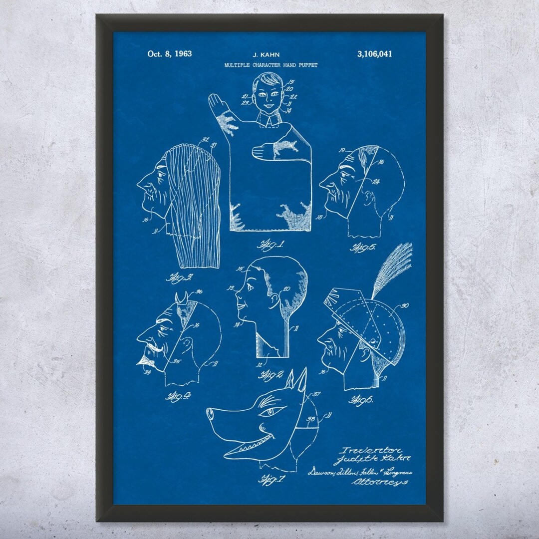 Framed Hand Puppet Masks Wall Art Print Puppet Design Toy - Etsy