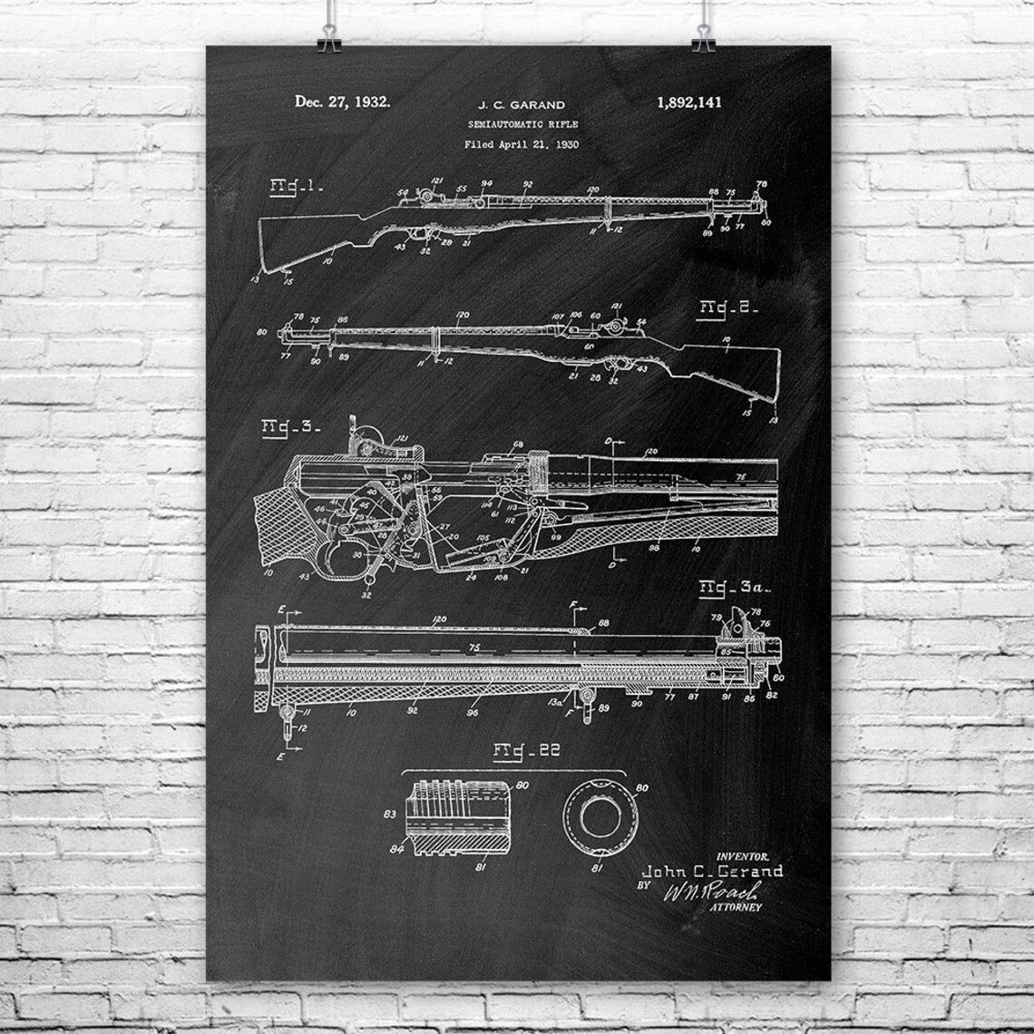 M1 Garand Rifle WW2 Poster Print WW2 Wall Art Soldier Gift - Etsy