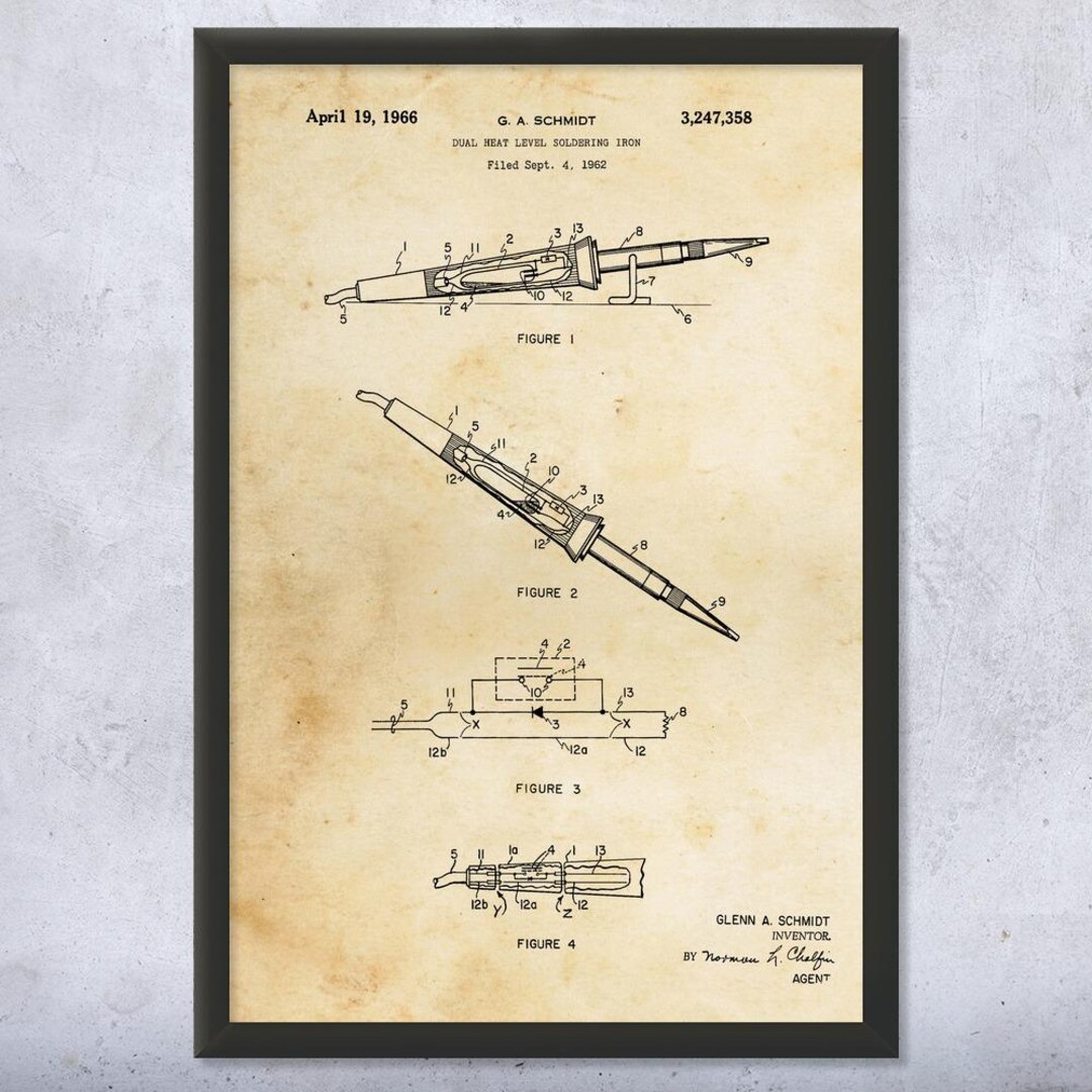 Soldering Iron Patent Wall Art | Poster, Canvas or Framed | Technician ...