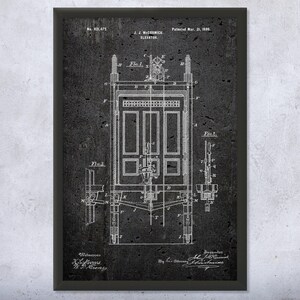 Framed Elevator Wall Art Print, Industrial Art, Architect Gift ...