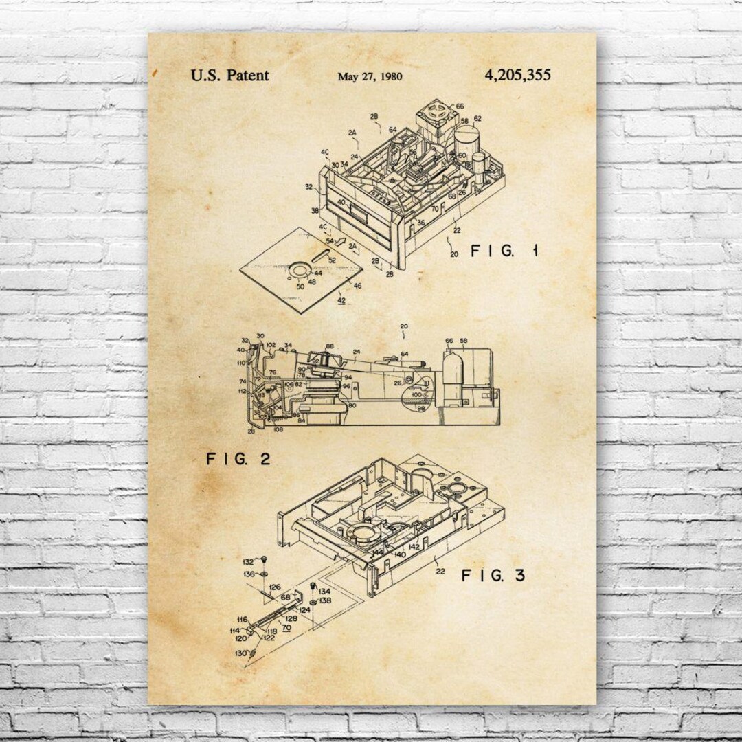 Floppy Disk Drive Poster Print, Computer Science Art, Programmer Gift ...