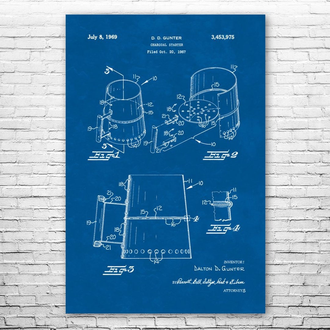 Charcoal Chimney Starter Poster Print, Bbq Gift, Grill Master, Chef ...