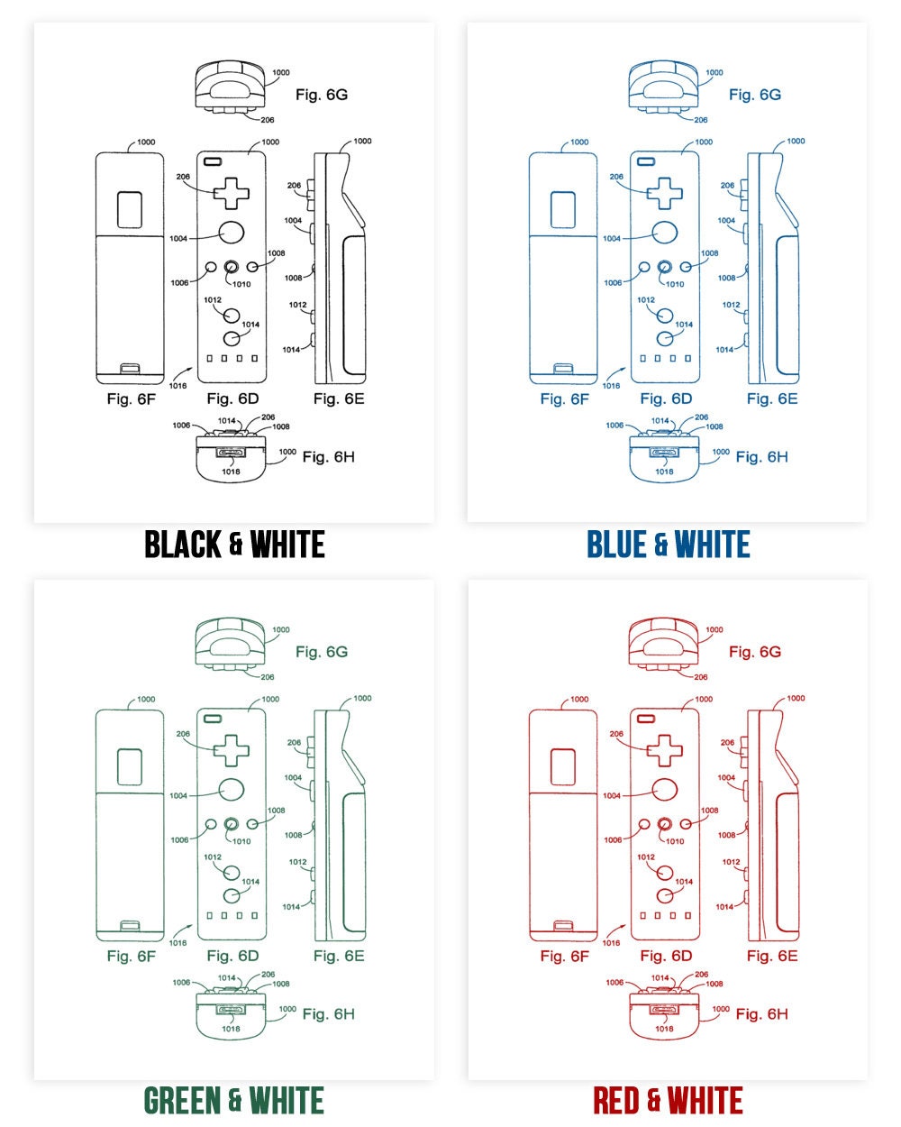 Video Game Controller Poster Print Gaming Gift Blueprint - Etsy