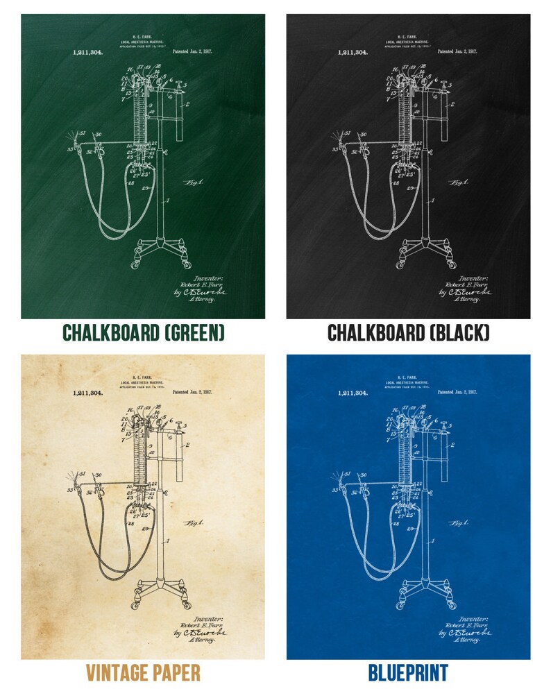 Anesthesia Machine Poster Print Med School Art Surgeon Gift - Etsy