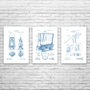 Mining Patent Wall Art Set of 3 | Poster, Canvas or Framed | Miner Gift ...