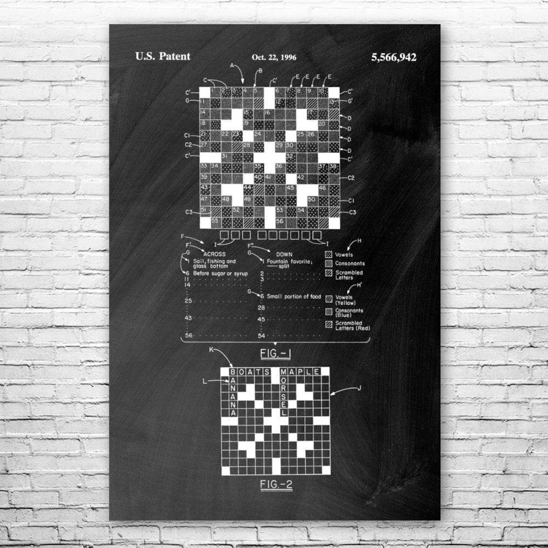 Crossword Puzzle Poster Print Word Game Art Crossword Decor - Etsy