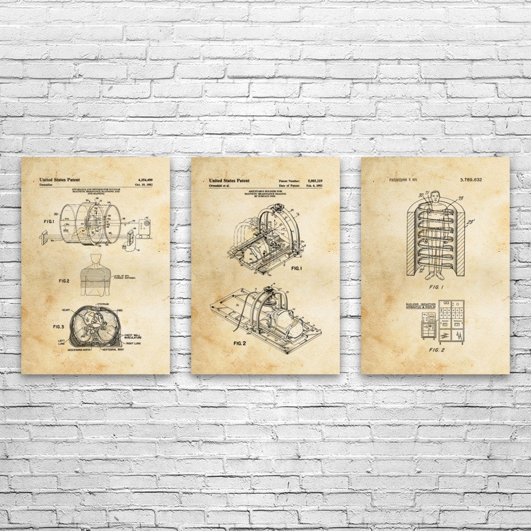 MRI Machine Posters Set of 3 MRI Blueprint Surgeon Gift - Etsy