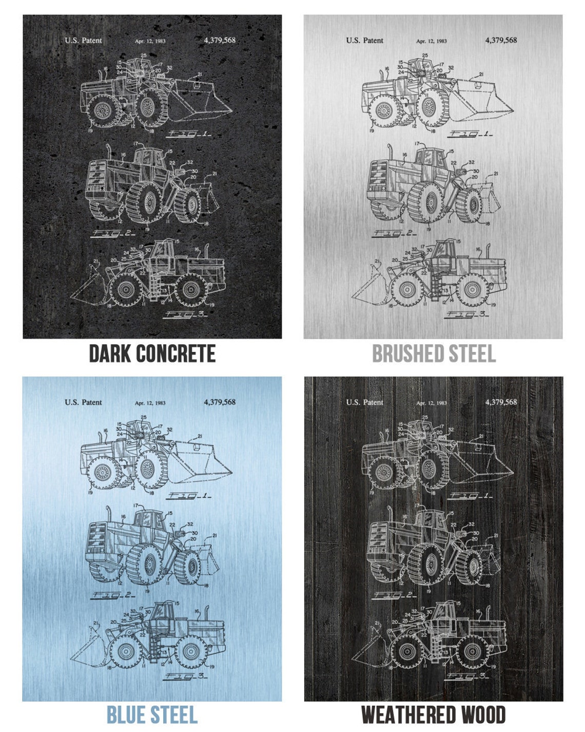 Heavy Machinery Posters Set of 4 Carpenter Gift Construction - Etsy