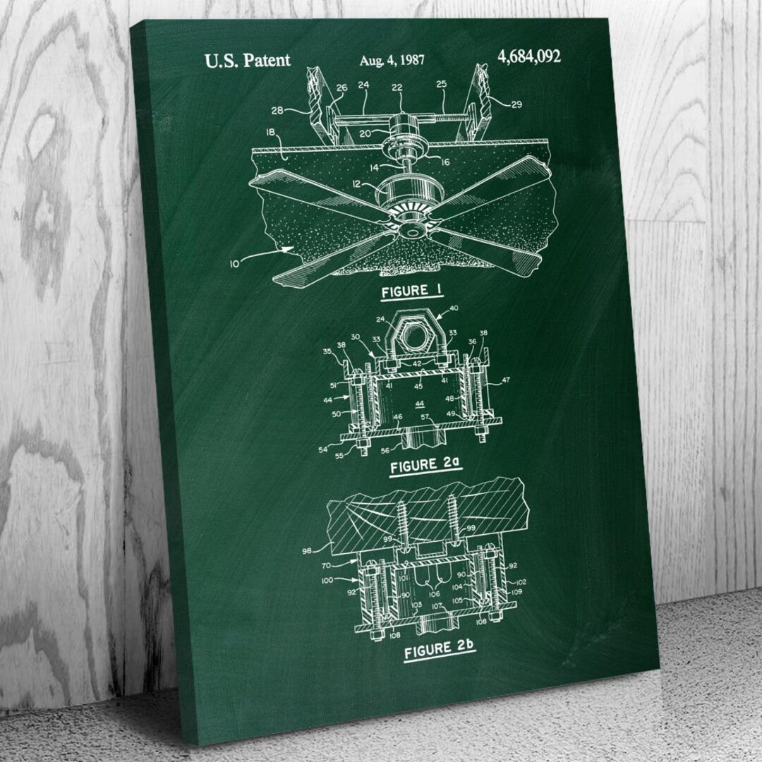 Ceiling Fan Patent Canvas Print, Home Builder Gift, Hardware Store Art ...