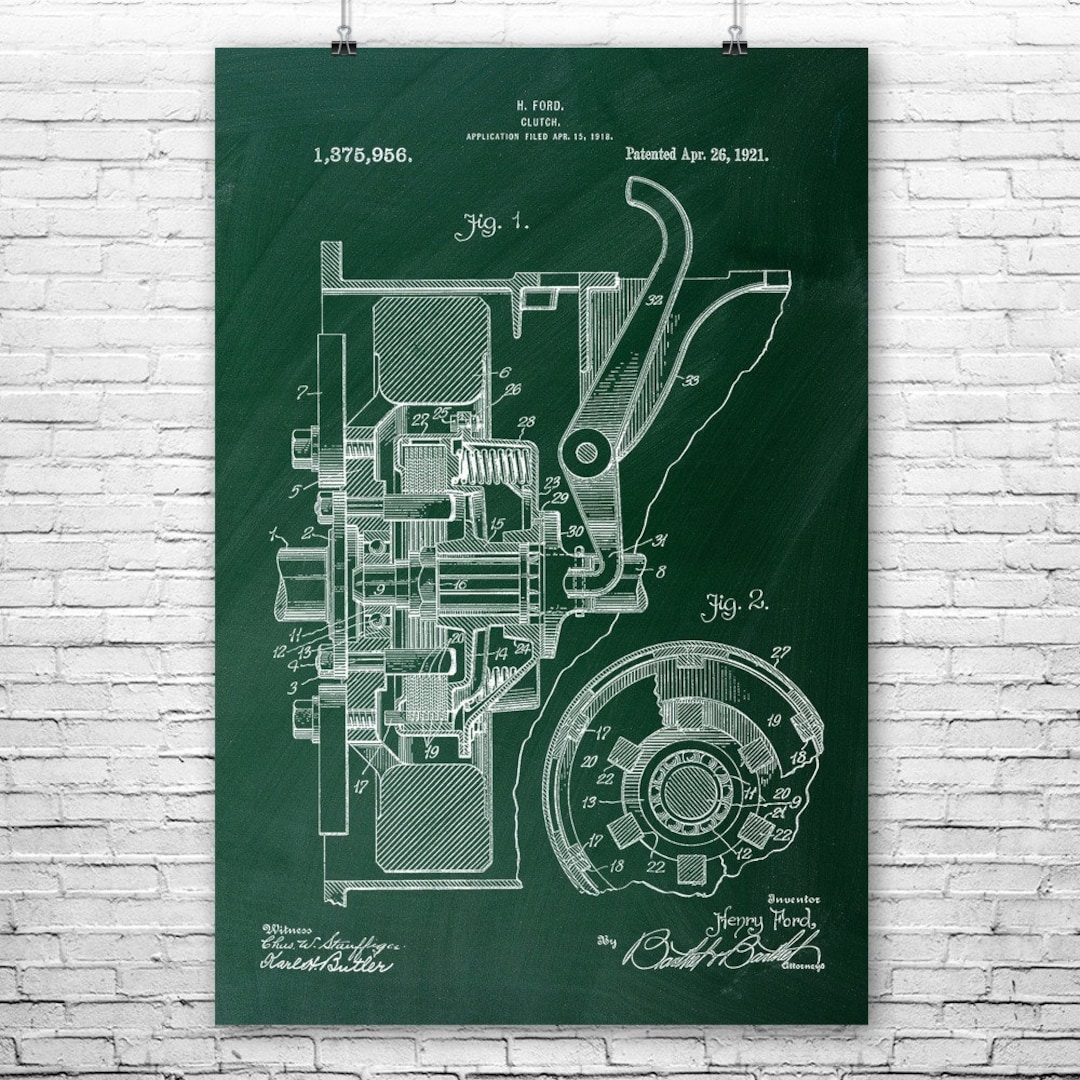 Henry Ford Clutch Poster Print Automotive Engineer Gearhead - Etsy
