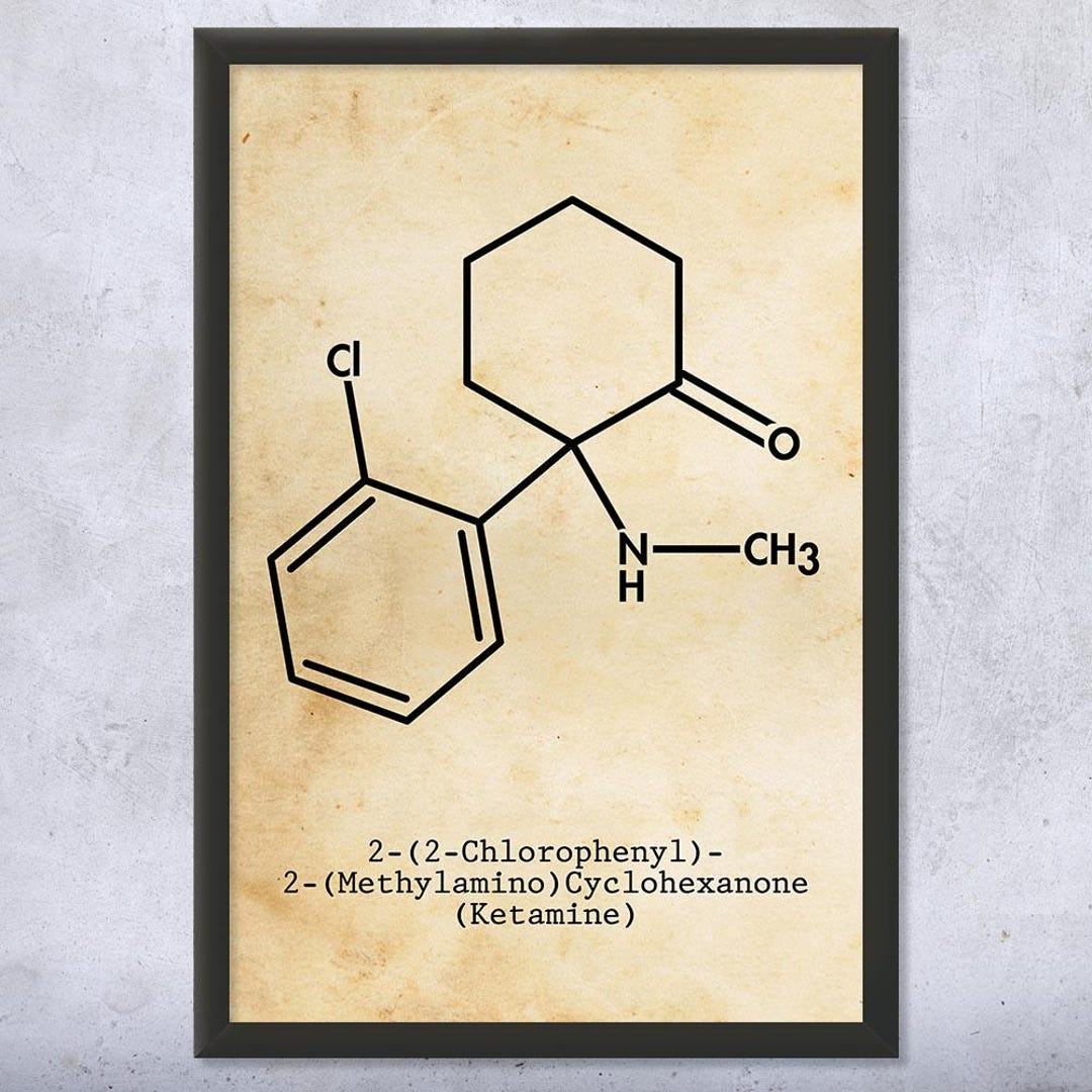 Ketamine Molecule Wall Art | Poster, Canvas or Framed | Veterinarian ...