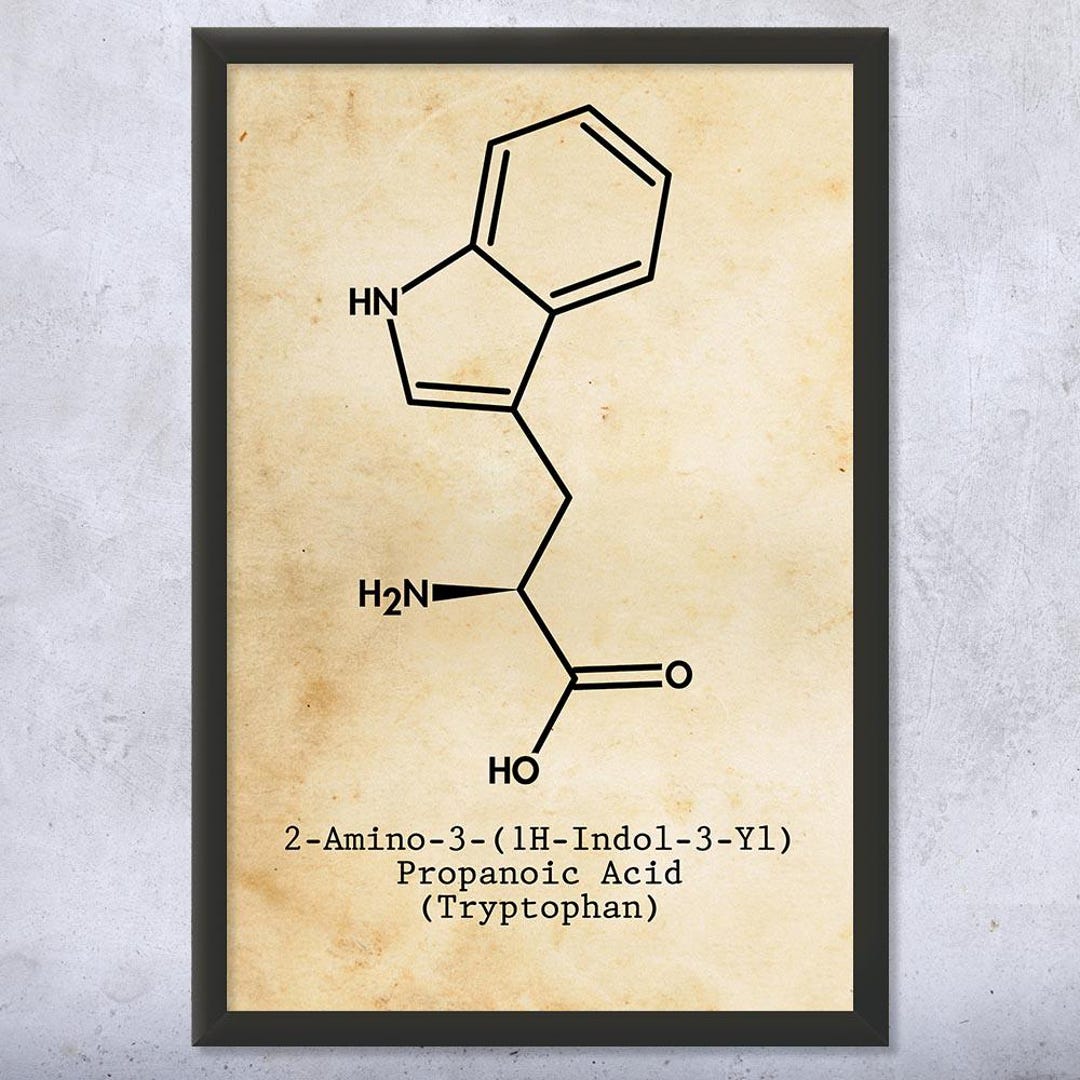 Tryptophan Molecule Wall Art Poster, Canvas or Framed Biology Art Print ...